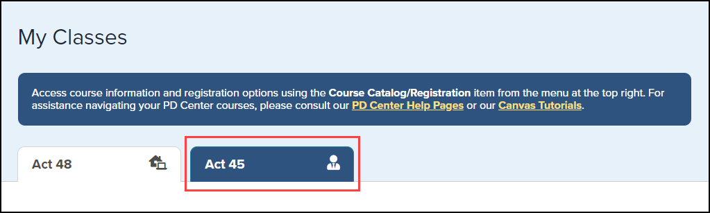 Accessing Act 45 Courses – SAS Help Desk