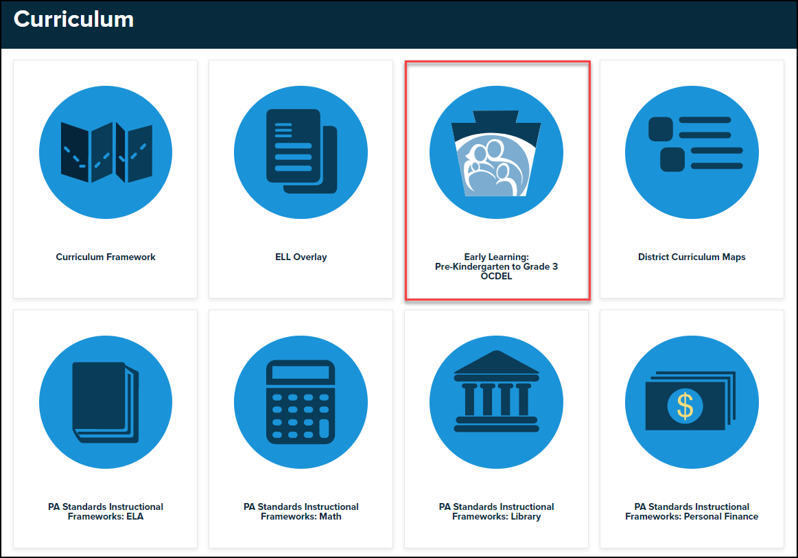 Early Learning: Pre-Kindergarten to Grade 3 OCDEL: Curriculum – PDESAS