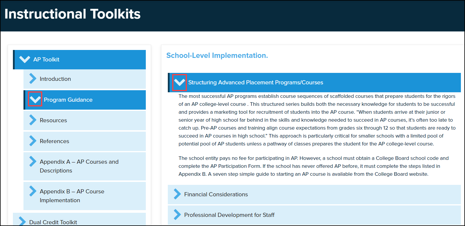 Instructional Toolkits – PDESAS